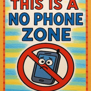 Bright and Bold "no Phone Zone" Printable Wall Art for Classrooms - Etsy