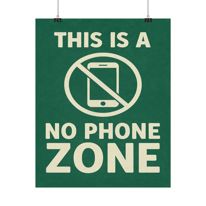 Printable No Phone Zone Classroom Poster – Chalkboard Style School Sign ...