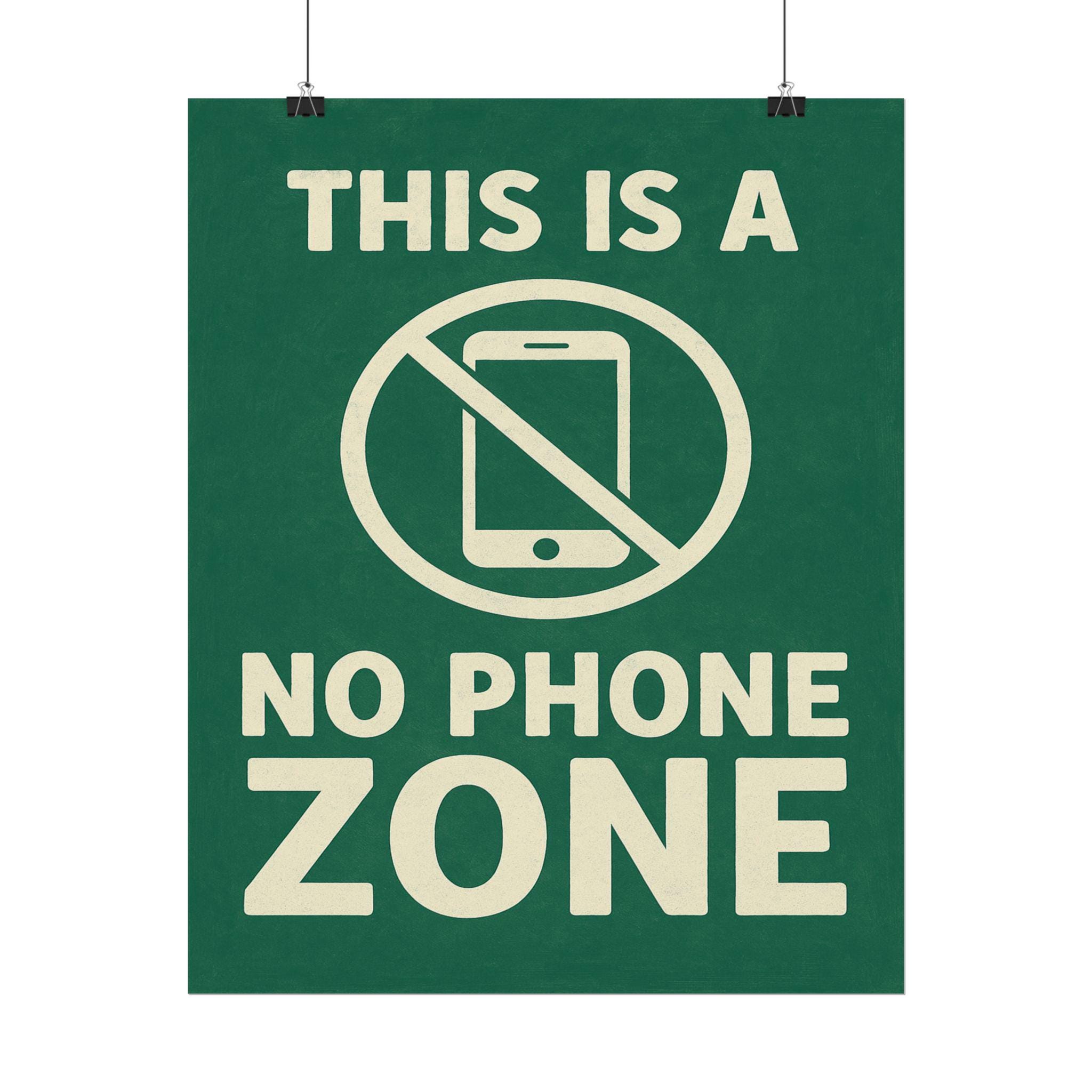 Printable No Phone Zone Classroom Poster – Chalkboard Style School Sign ...