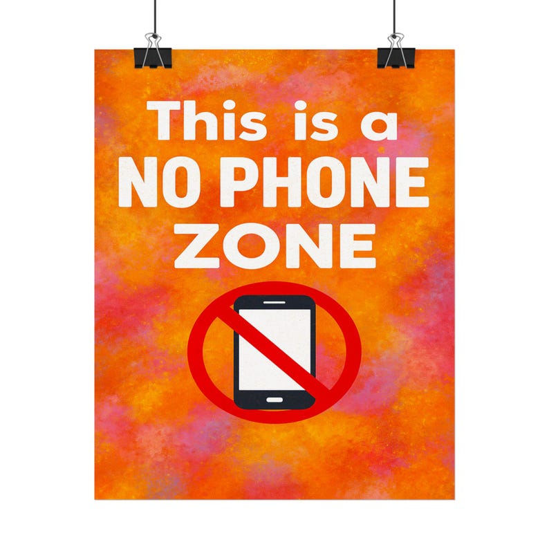 Watercolor No Phone Zone Poster | Printable Classroom Rules Sign ...
