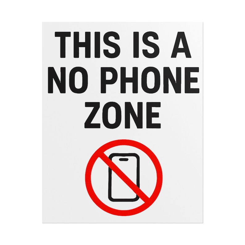 Simple No Phone Zone Poster – Printable Classroom Rule Sign (4000x5000 ...