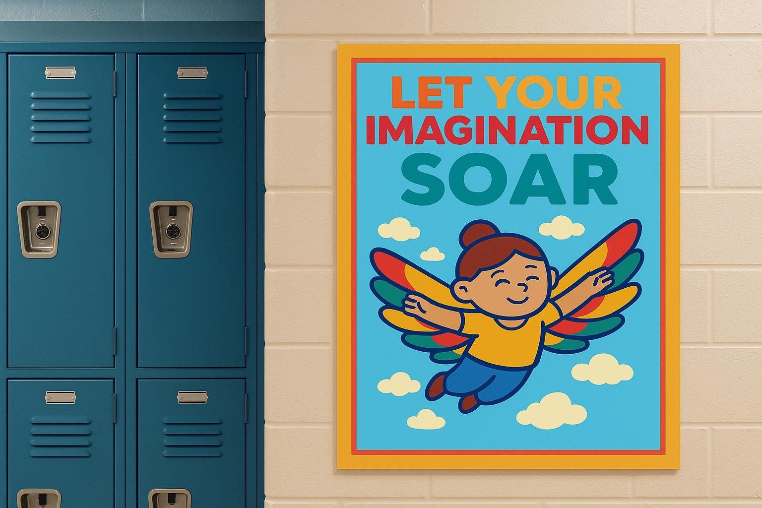 Let Your Imagination Soar Poster – Colorful Kids Wall Art for ...