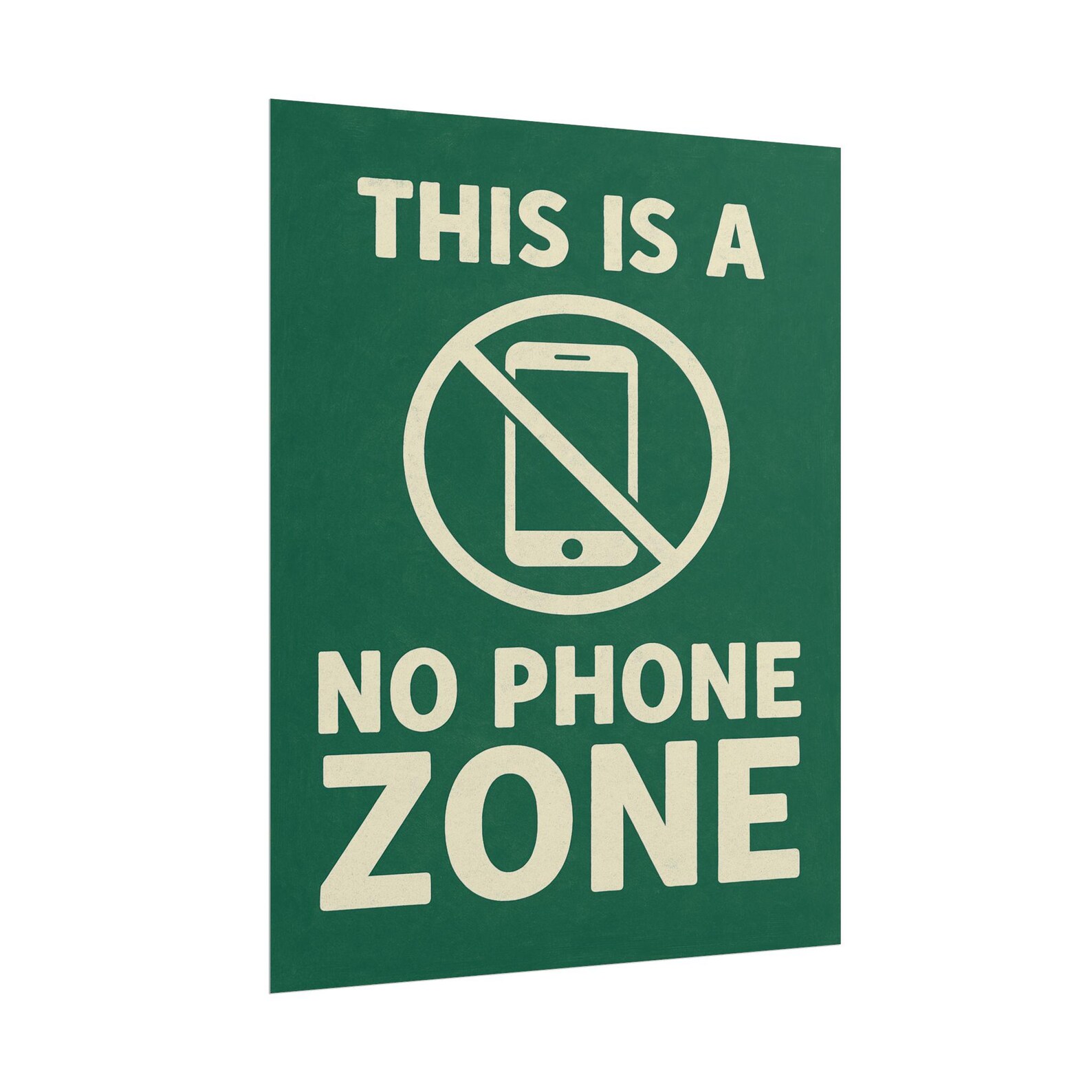 No Phone Zone Classroom Poster - Chalkboard Style School Sign (8x10 ...
