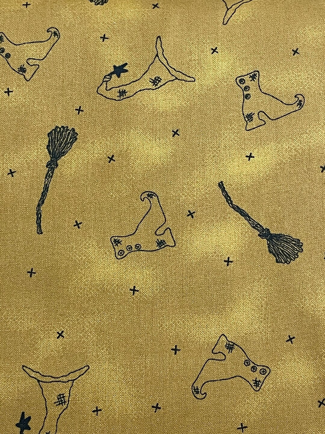 Lisa Liffick Designs Honey and Me Witch Collage Gold/tan Fabric - Etsy