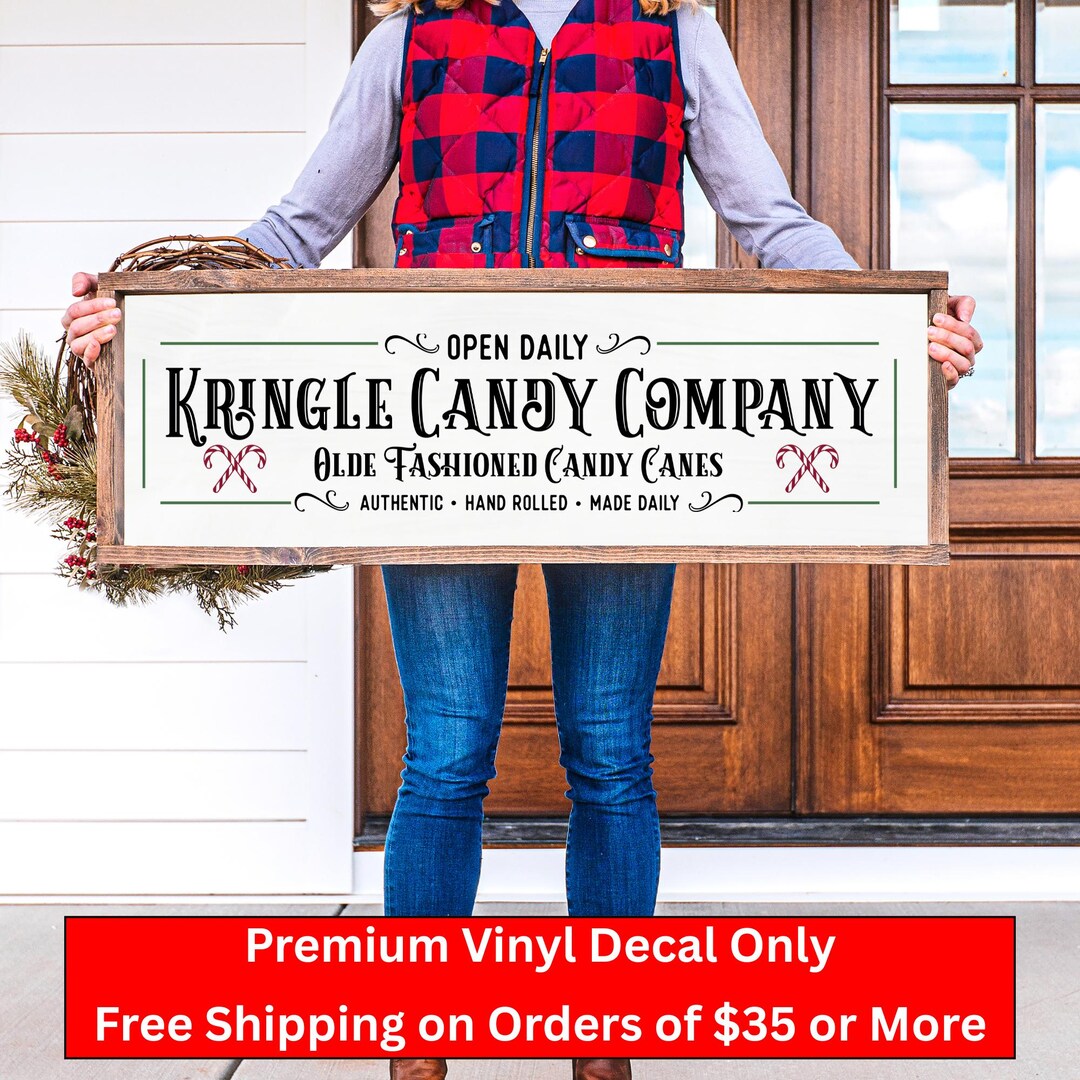 Kringle Candy Company Vinyl Decal: Rustic Christmas Sign, Farmhouse ...