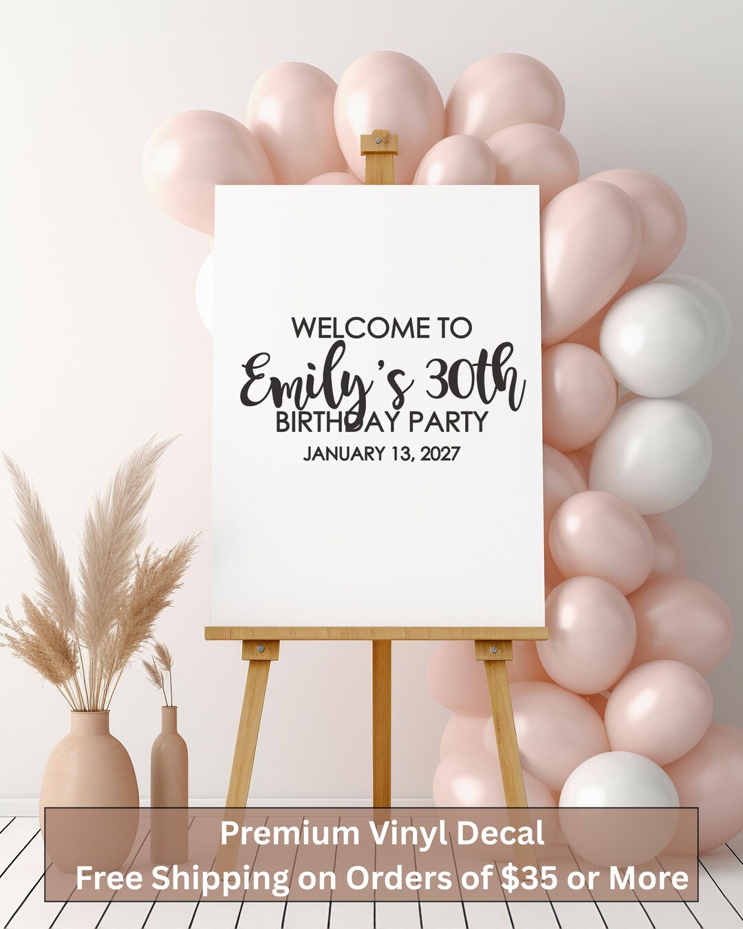 30th Birthday Welcome Sign Decal | Personalized Milestone Party Decor ...