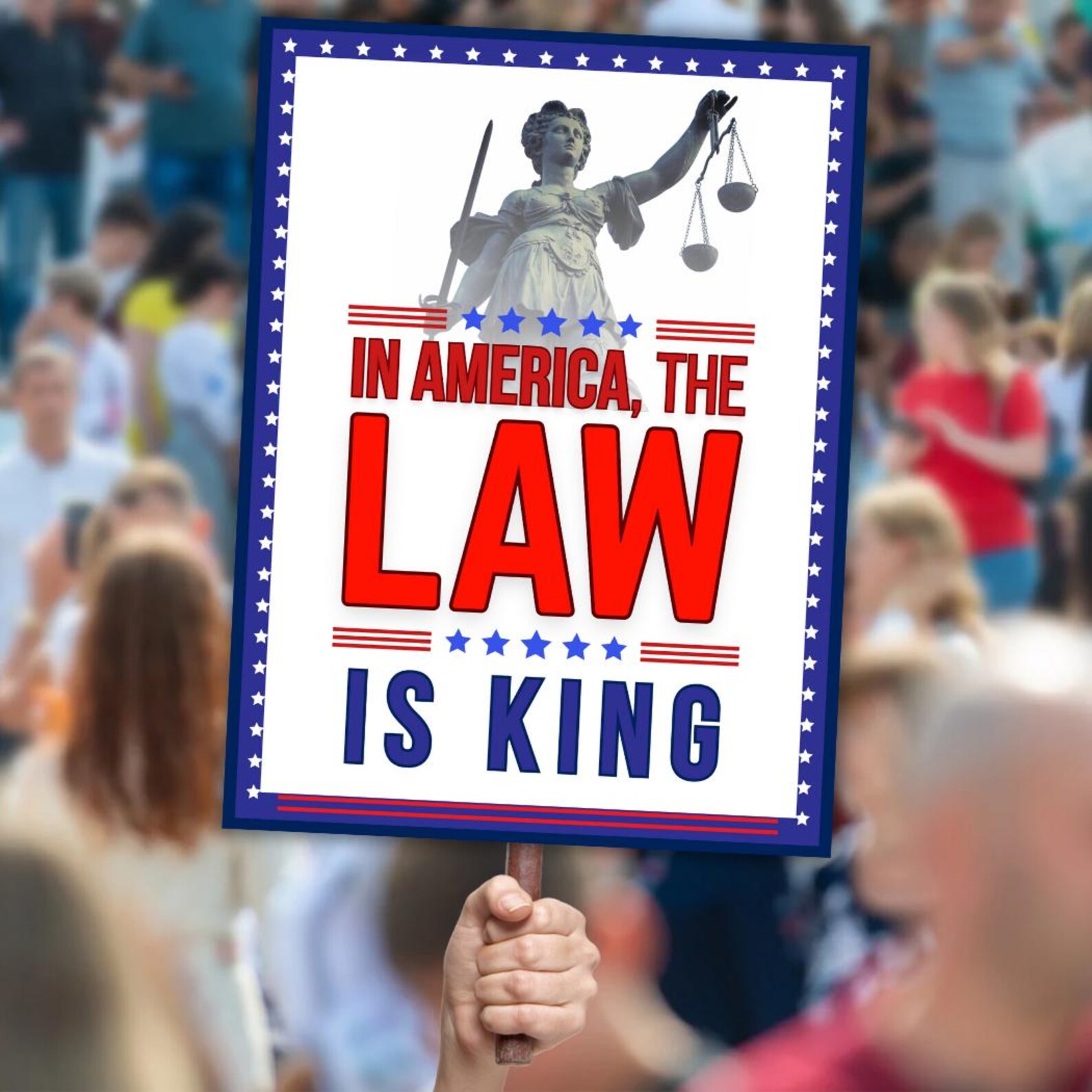 In America Law is King Print: Patriotic Poster, Don't Tread on Me ...