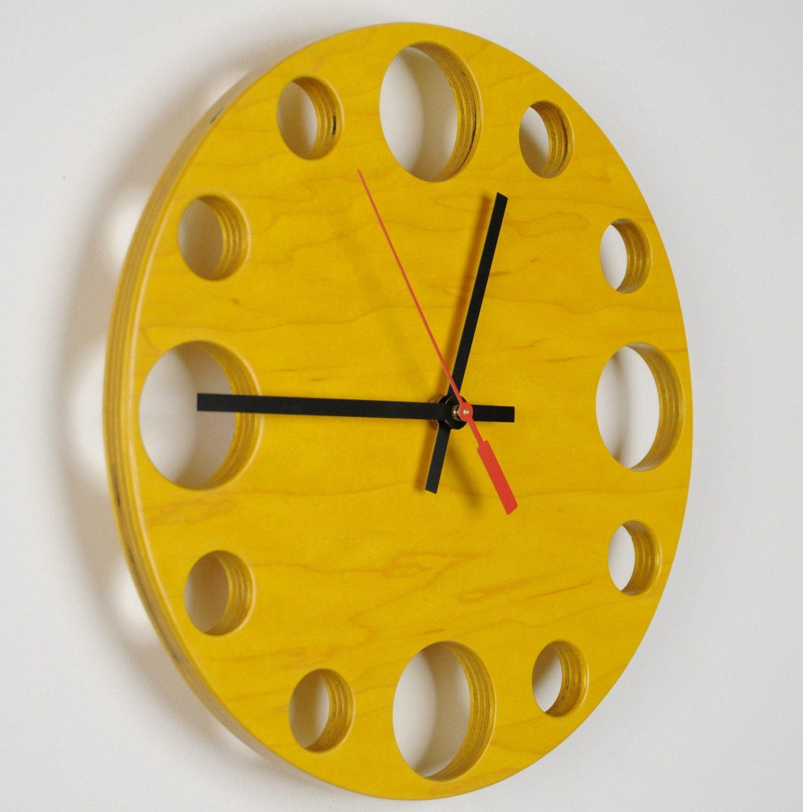 POP Clock in Yellow, 10 Modern Wall Clock - Etsy