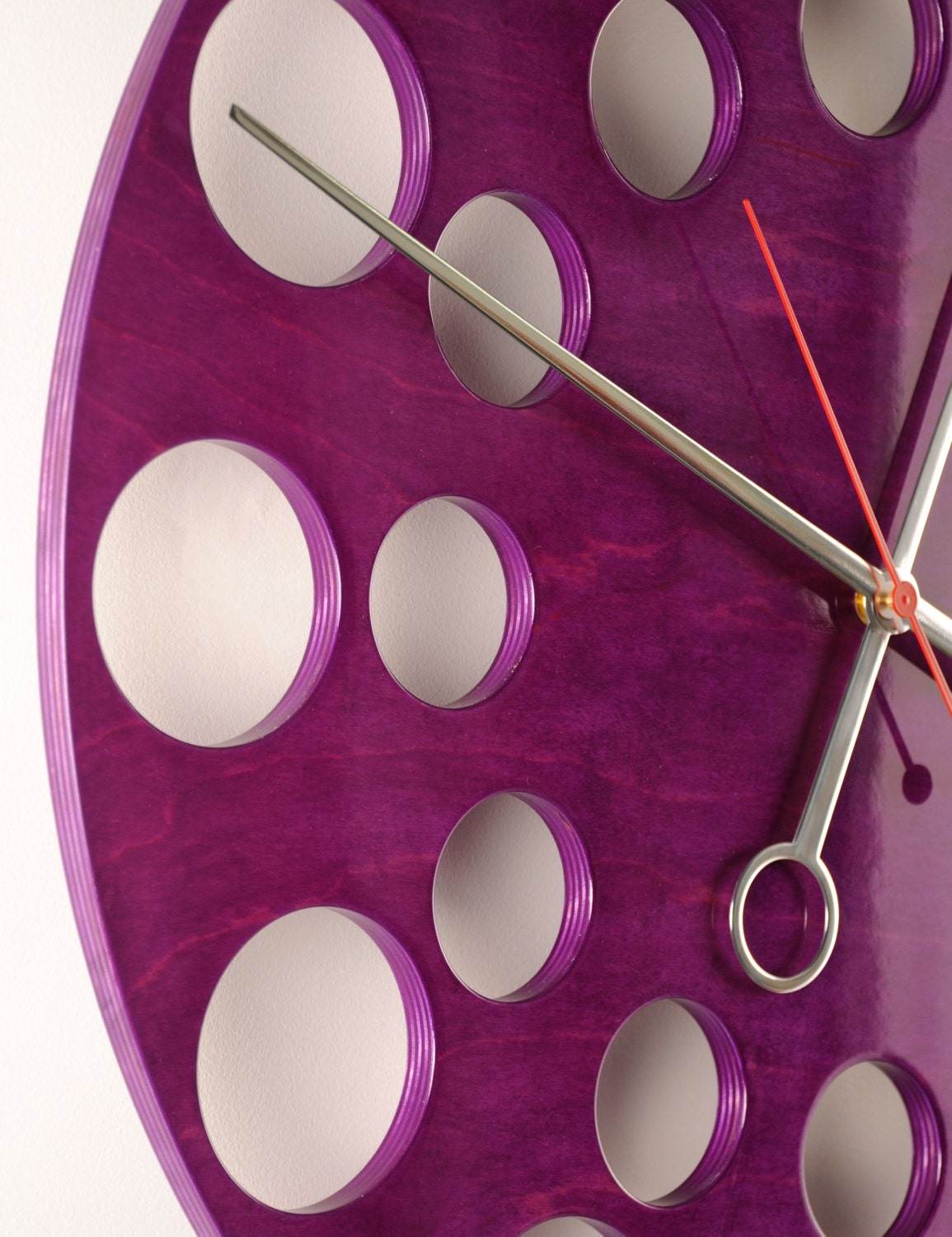 POP Clock in Purple, 24 Modern Wall Clock - Etsy