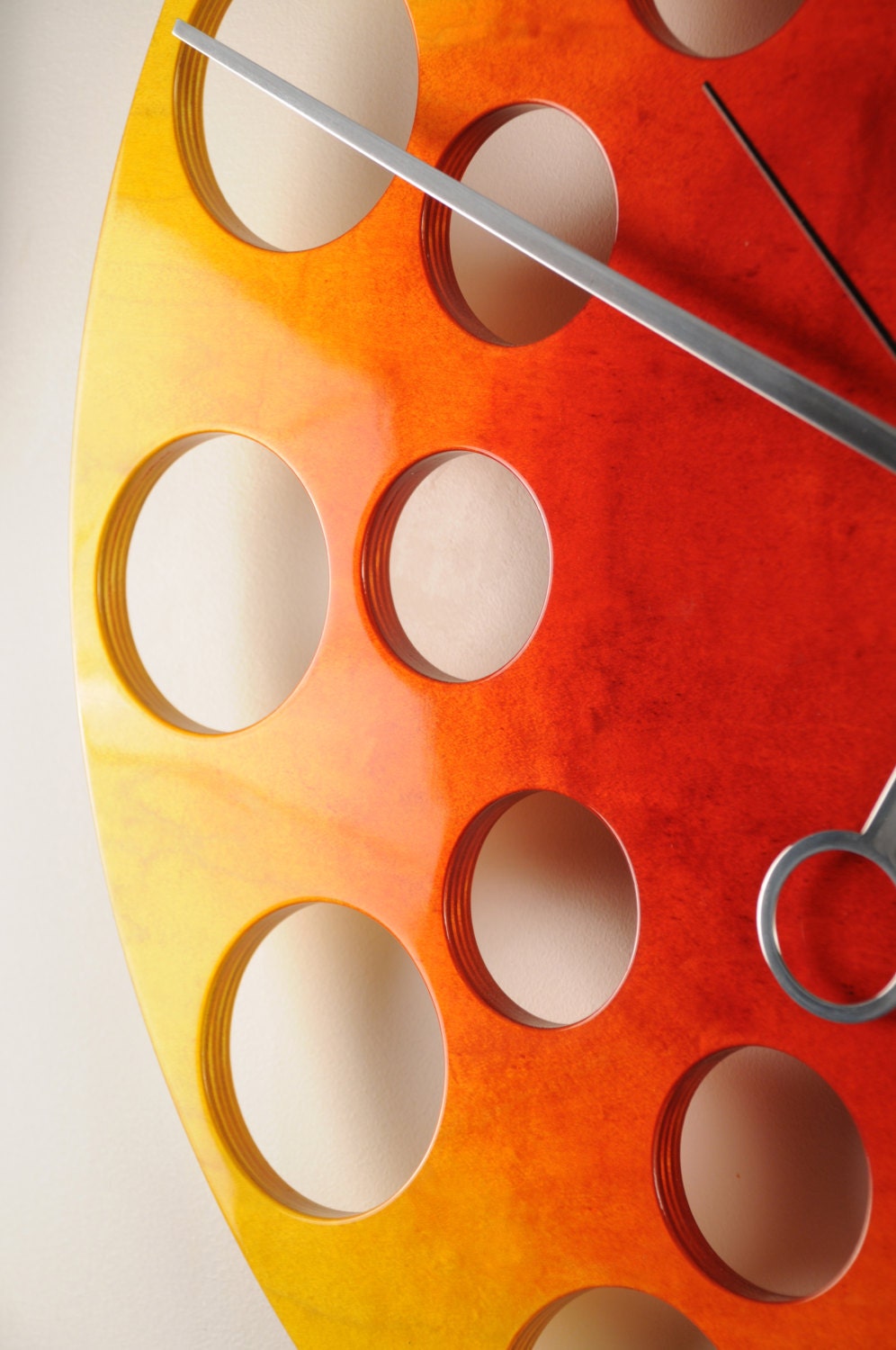 POP Clock in Yellow to Red Sunburst, 24 Modern Wall Clock - Etsy