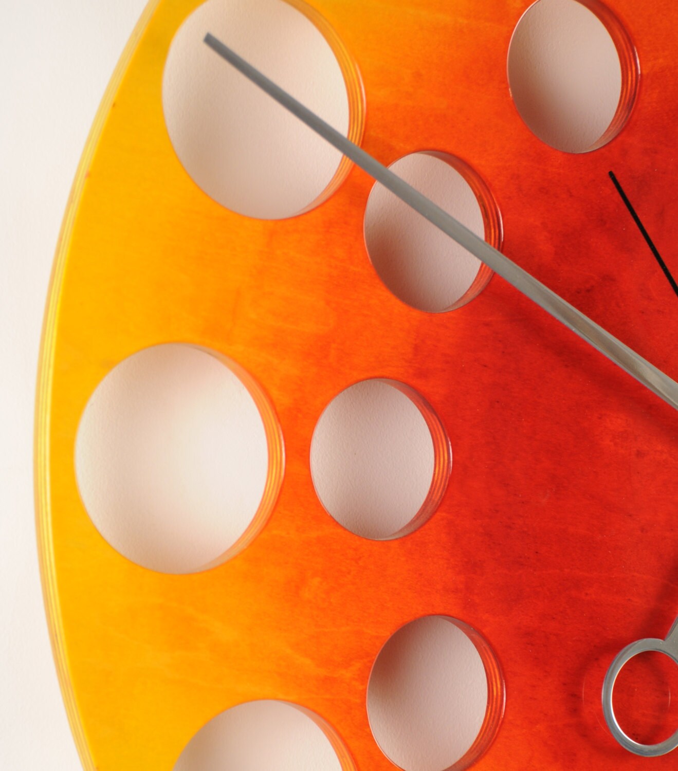 POP Clock in Yellow to Red Sunburst, 24 Modern Wall Clock - Etsy