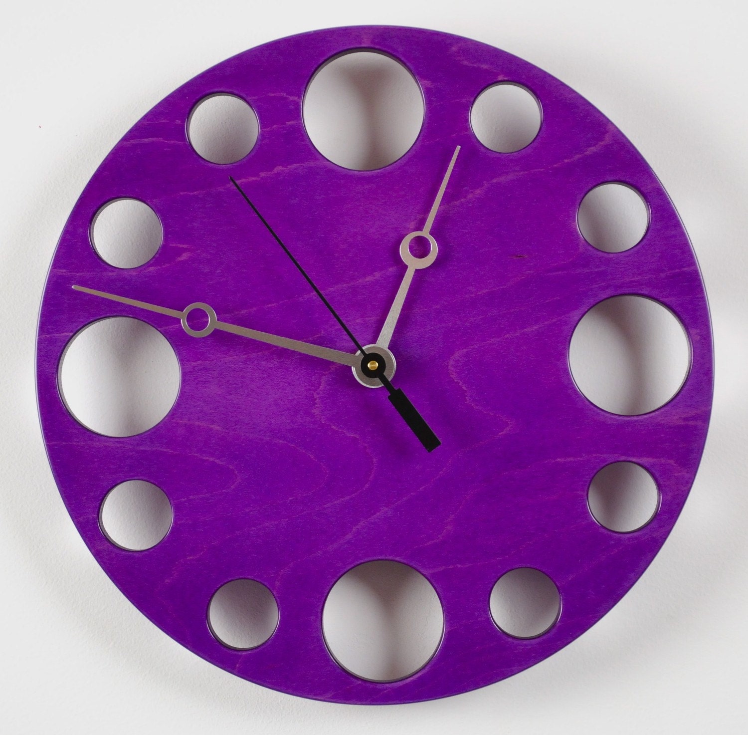 POP Clock in Purple, 10 Modern Wall Clock - Etsy