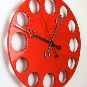 POP Clock in Red, 18" Modern Wall Clock - Etsy