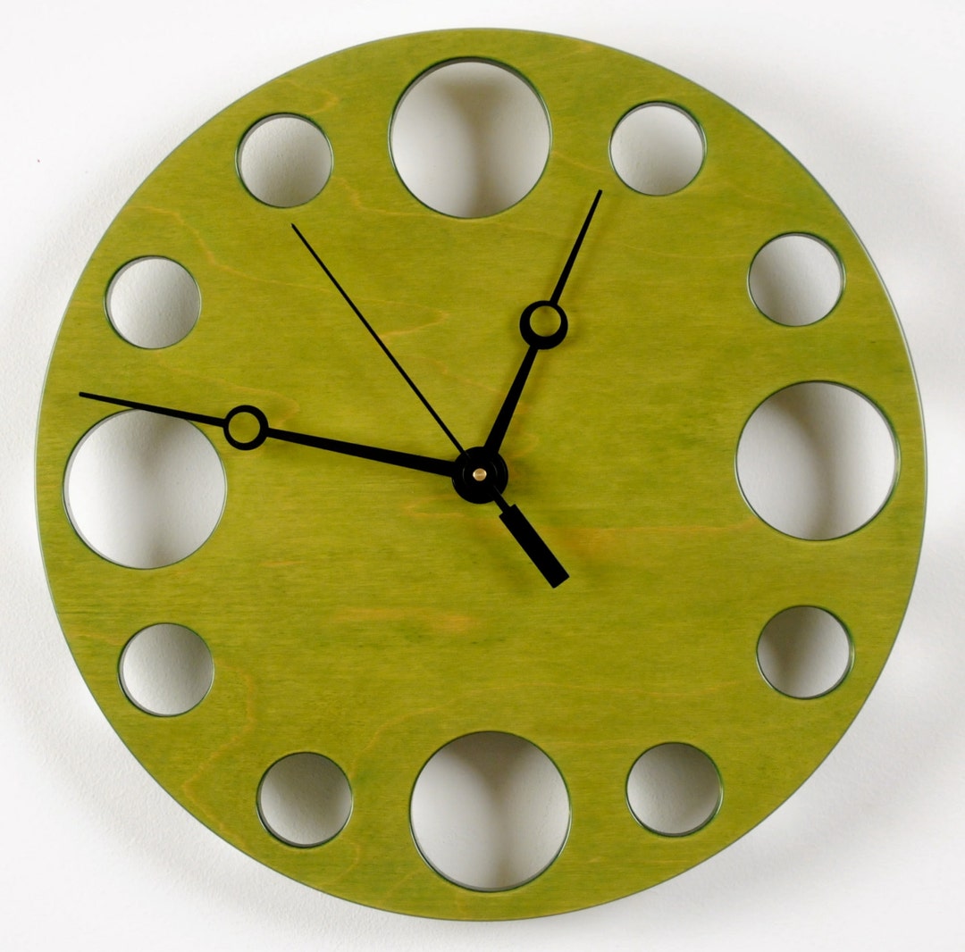 POP Clock in Green, 10 Modern Wall Clock - Etsy