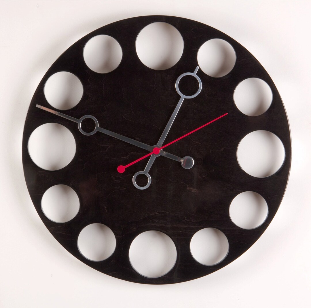 POP Clock in Black, 18 Modern Wall Clock - Etsy