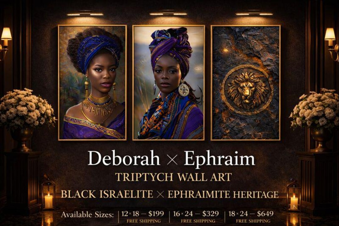 Queen Esther & Tribe of Judah Triptych Wall Art | Black Israelite Women ...