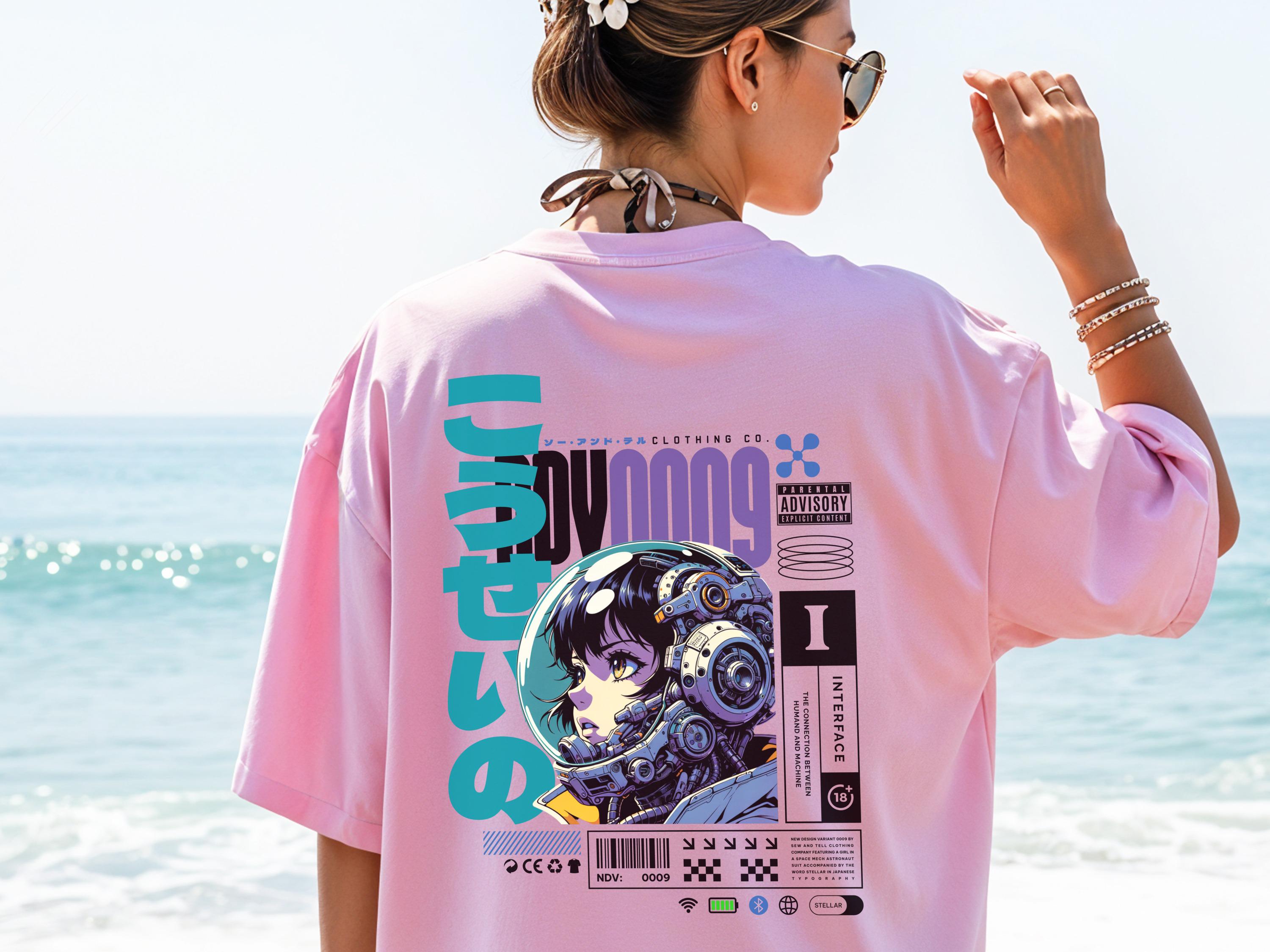 Astro Mech Shirt, Cyberpunk Anime Graphic Tee, Japanese Mech Girl T ...
