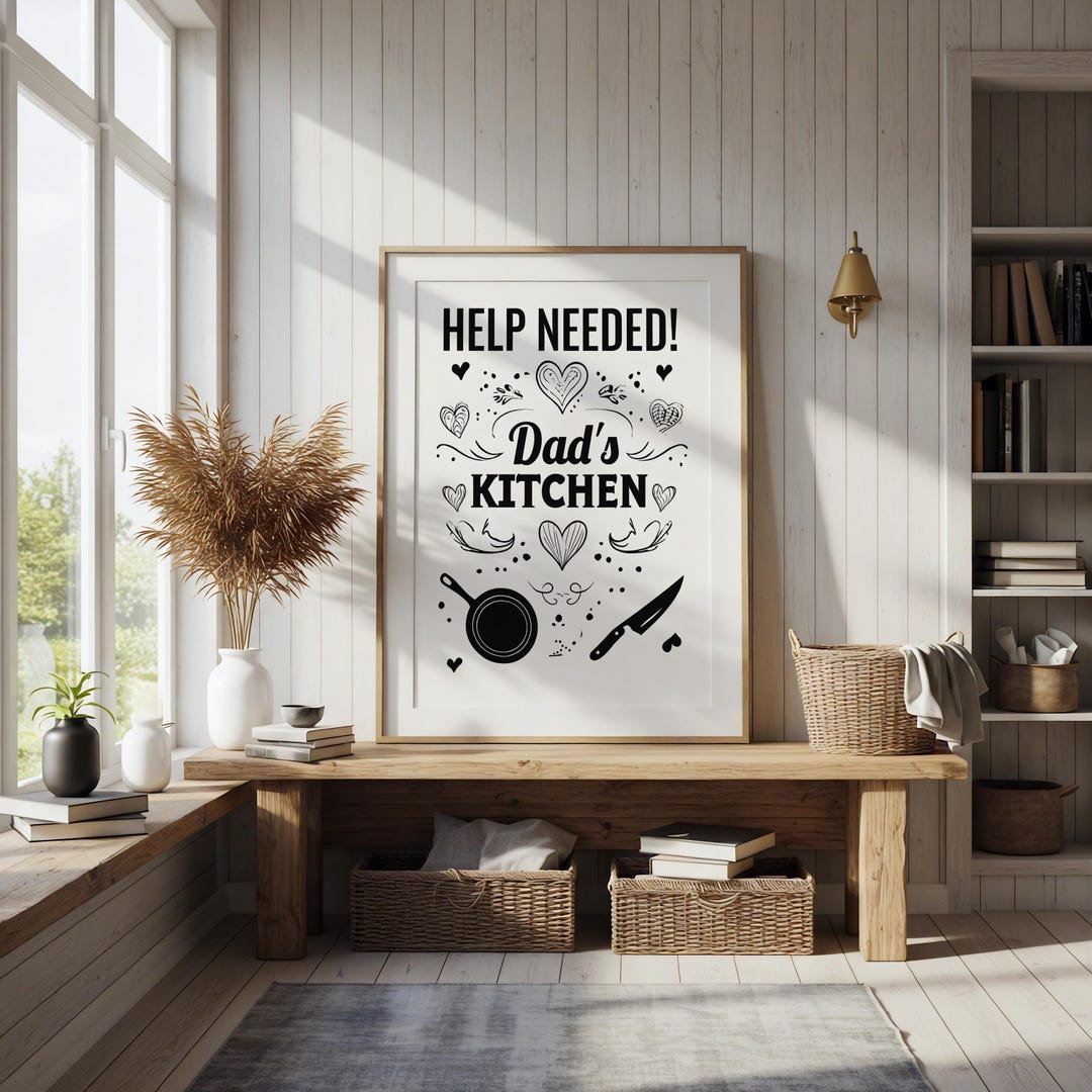 Dads Kitchen Print, Funny Kitchen Poster, Fathers Day Gift, Kitchen ...