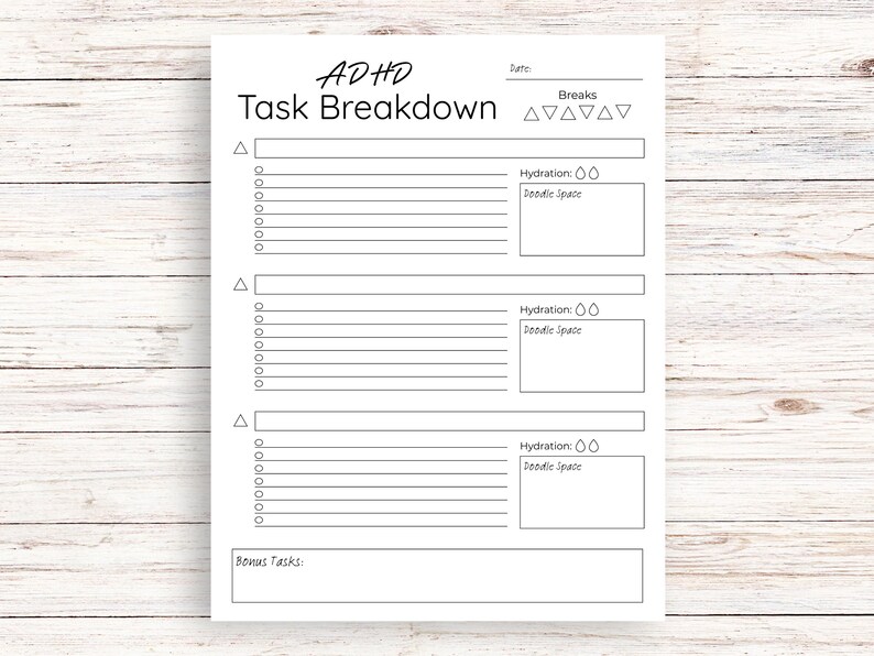 ADHD Task Tracker Printable, Minimalist To-do List (digital Download ...