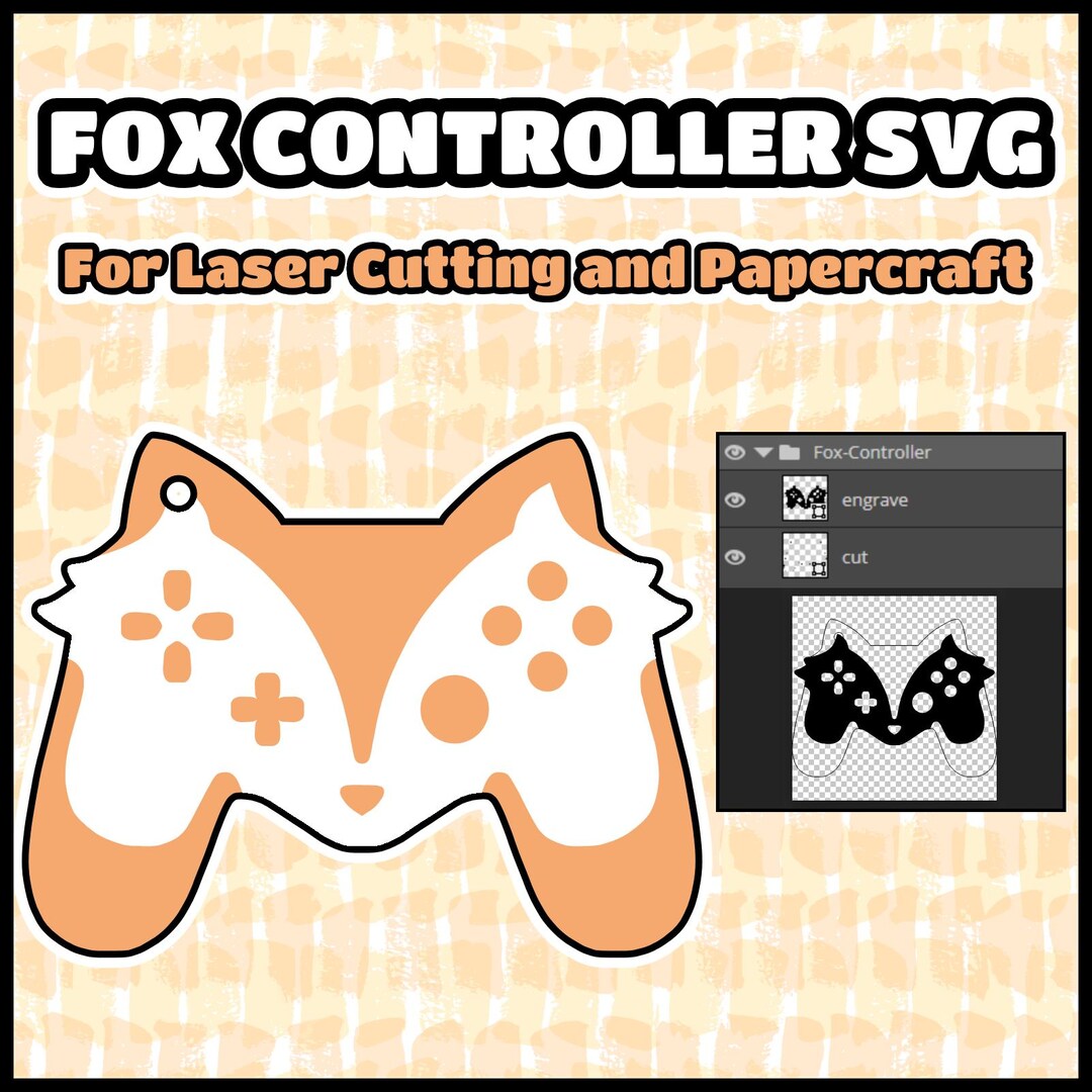Cute Fox Controller SVG Vector File for Laser Cutting & DIY Jewelry - Etsy