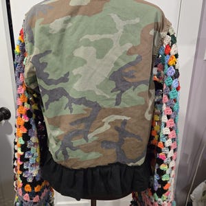 Upcycled Camo Jacket With Afghan Sleeves - Etsy