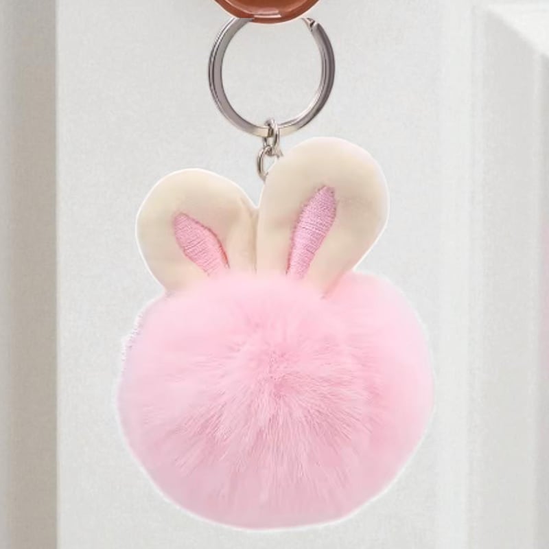 Rabbit Fur Bunny Keychain - Etsy
