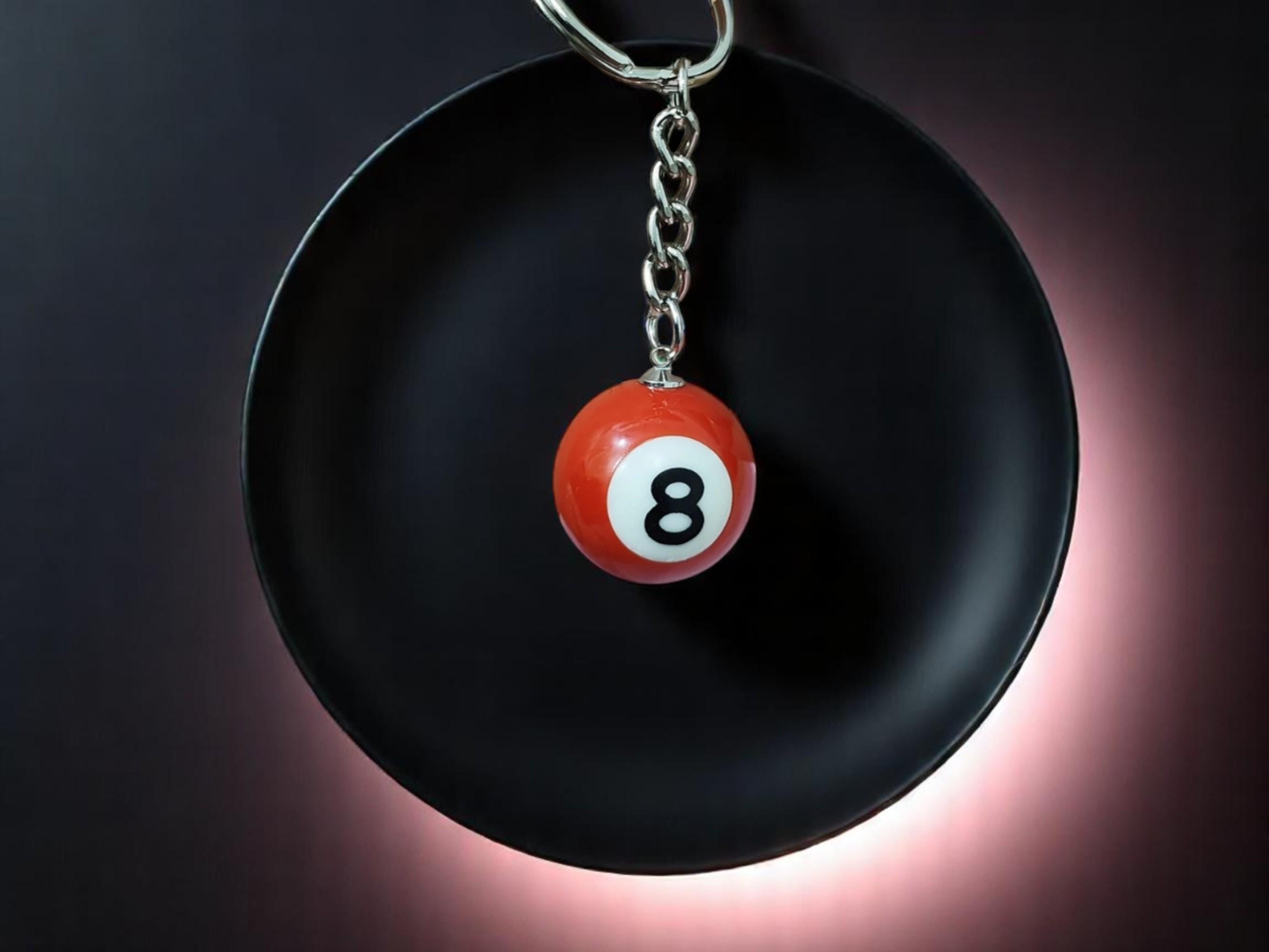 8 Ball Keychain: Resin Billiard Ball Pendant, Game Souvenir - Etsy