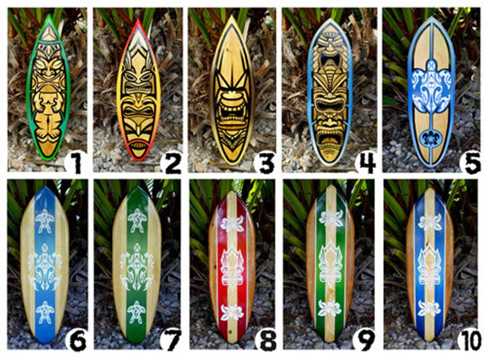 Tribal Tiki Surfboard Wood Artwork Beach Home & Office Surf - Etsy