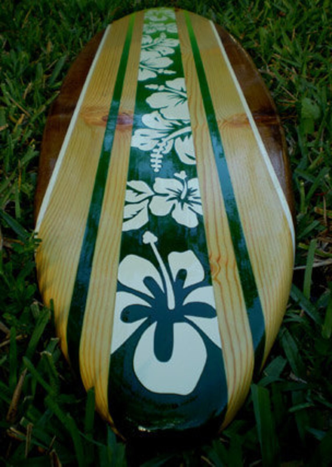 Tropical Green Ombre Wooden Surfboard Decor Customizable 2-6 - Etsy