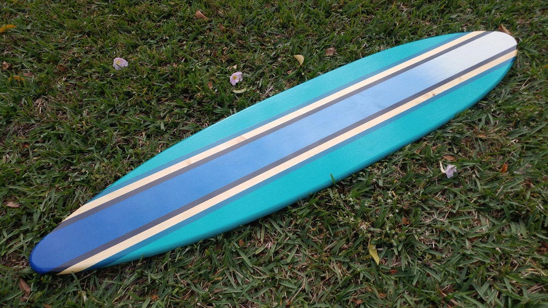 Aqua Rail With Ocean Blue Fade Surfboard Wall Art & Decor ...