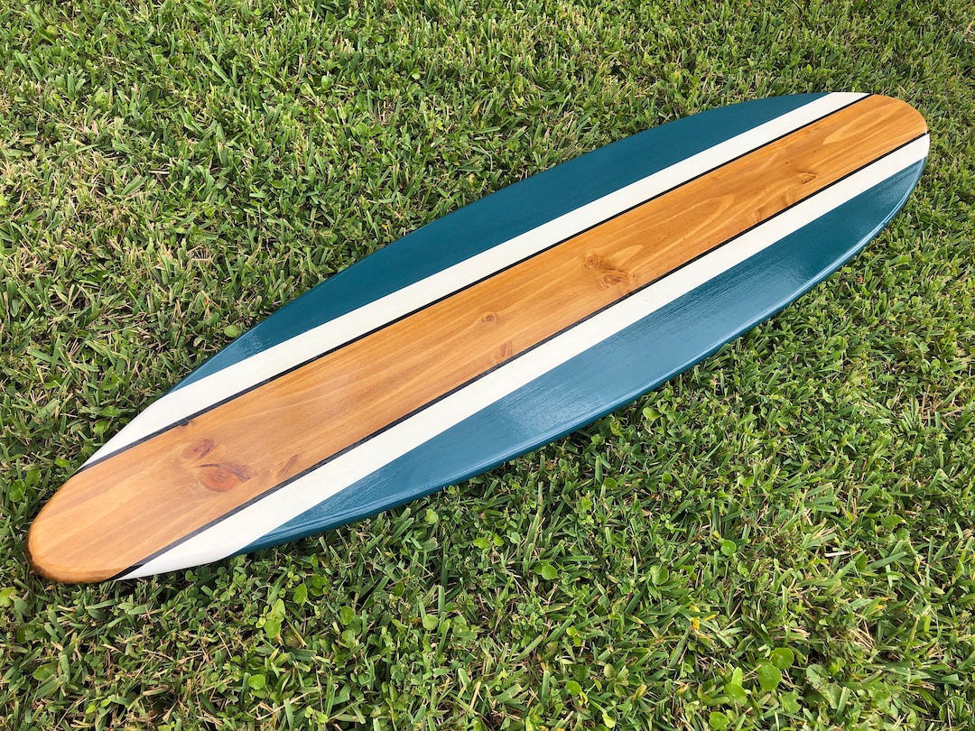 Seaside Blue Surfboard Wall Art & Decor | Customizable | Wood Surfboard ...