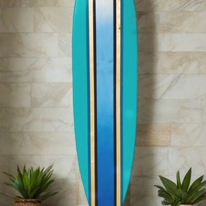 Aqua Rail With Ocean Blue Fade Surfboard Wall Art & Decor ...