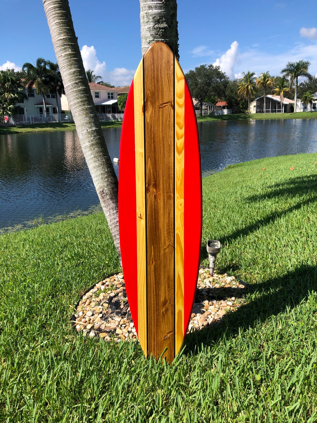 Red Rail Classic Style Surfboard Wall Art & Decor | Customizable | Wood ...
