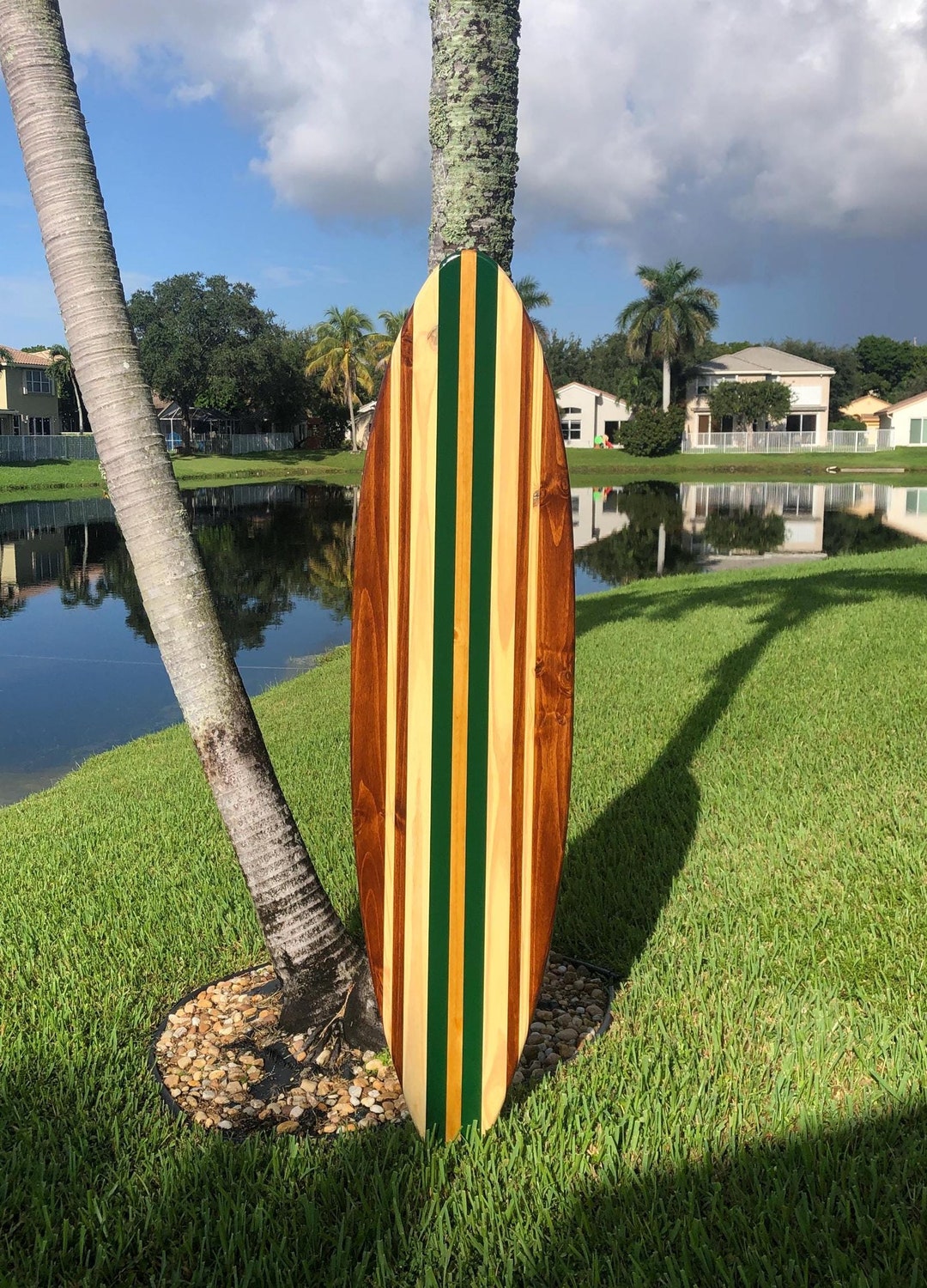 Forest Green Surfboard Wood Wall Art & Decor | Customizable | Wood ...