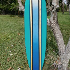 Aqua Rail With Ocean Blue Fade Surfboard Wall Art & Decor ...