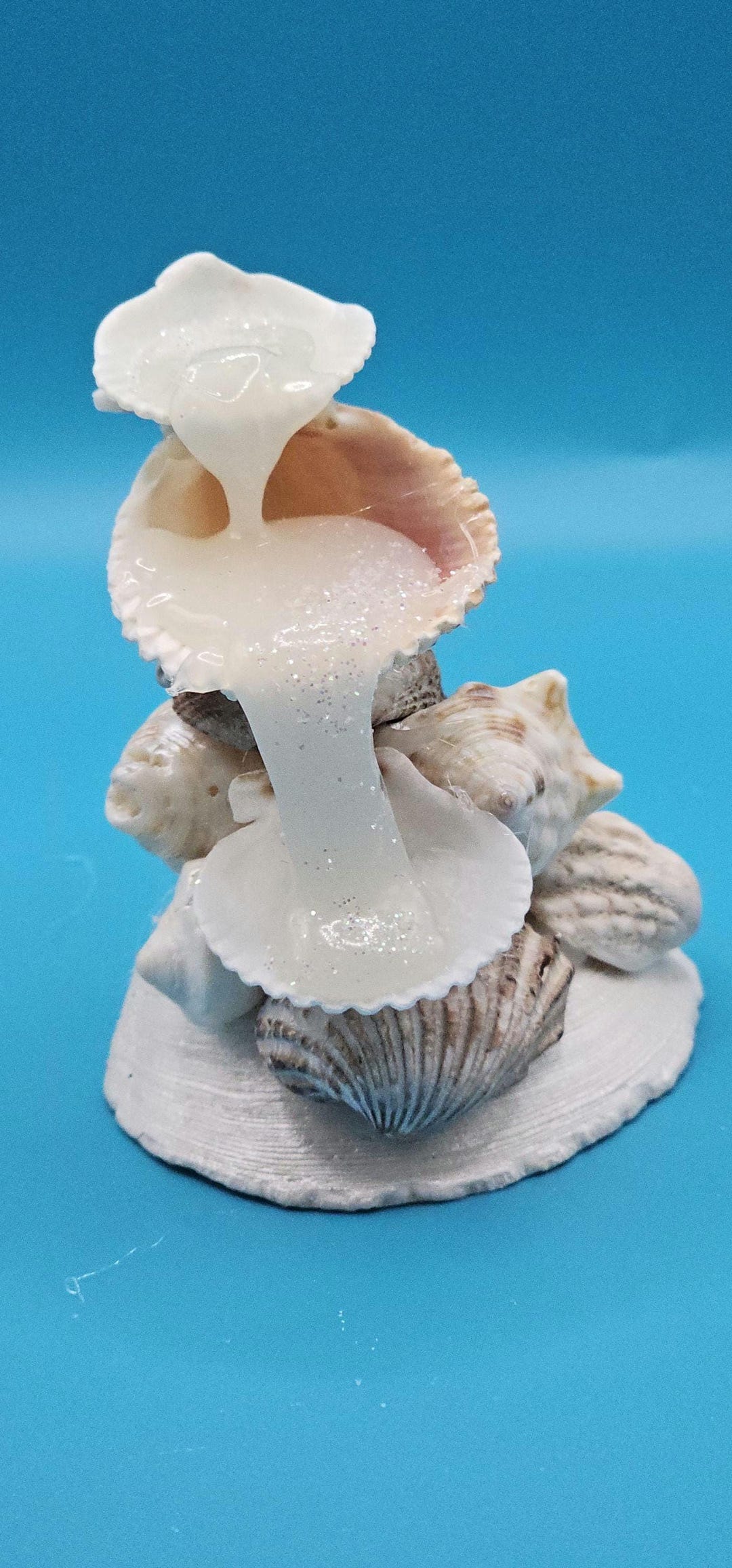 Seashell Sculpted Waterfall With a Touch of Sparkle! - Etsy