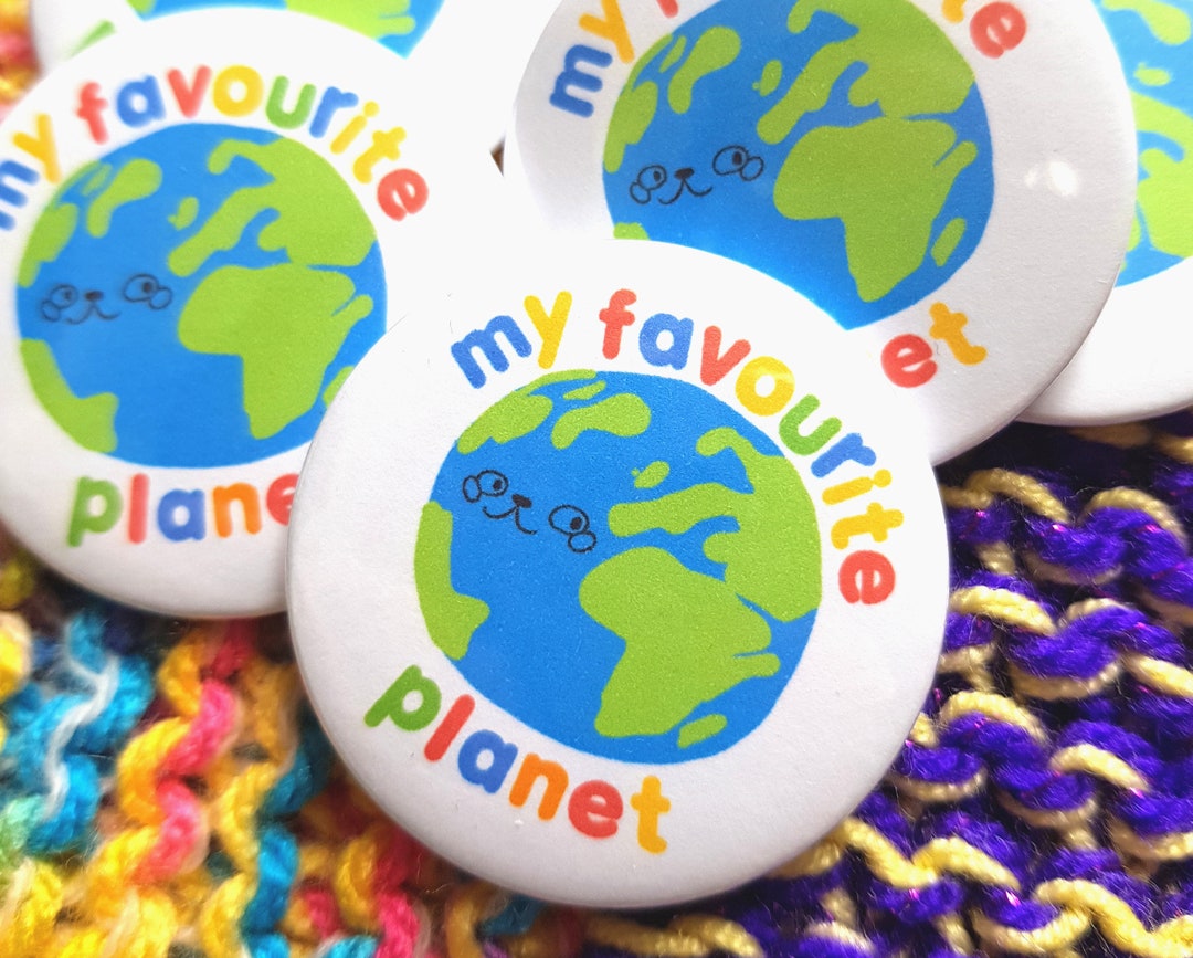 My Favourite Planet Earth 45mm Colourful Badge Pin Button - Etsy