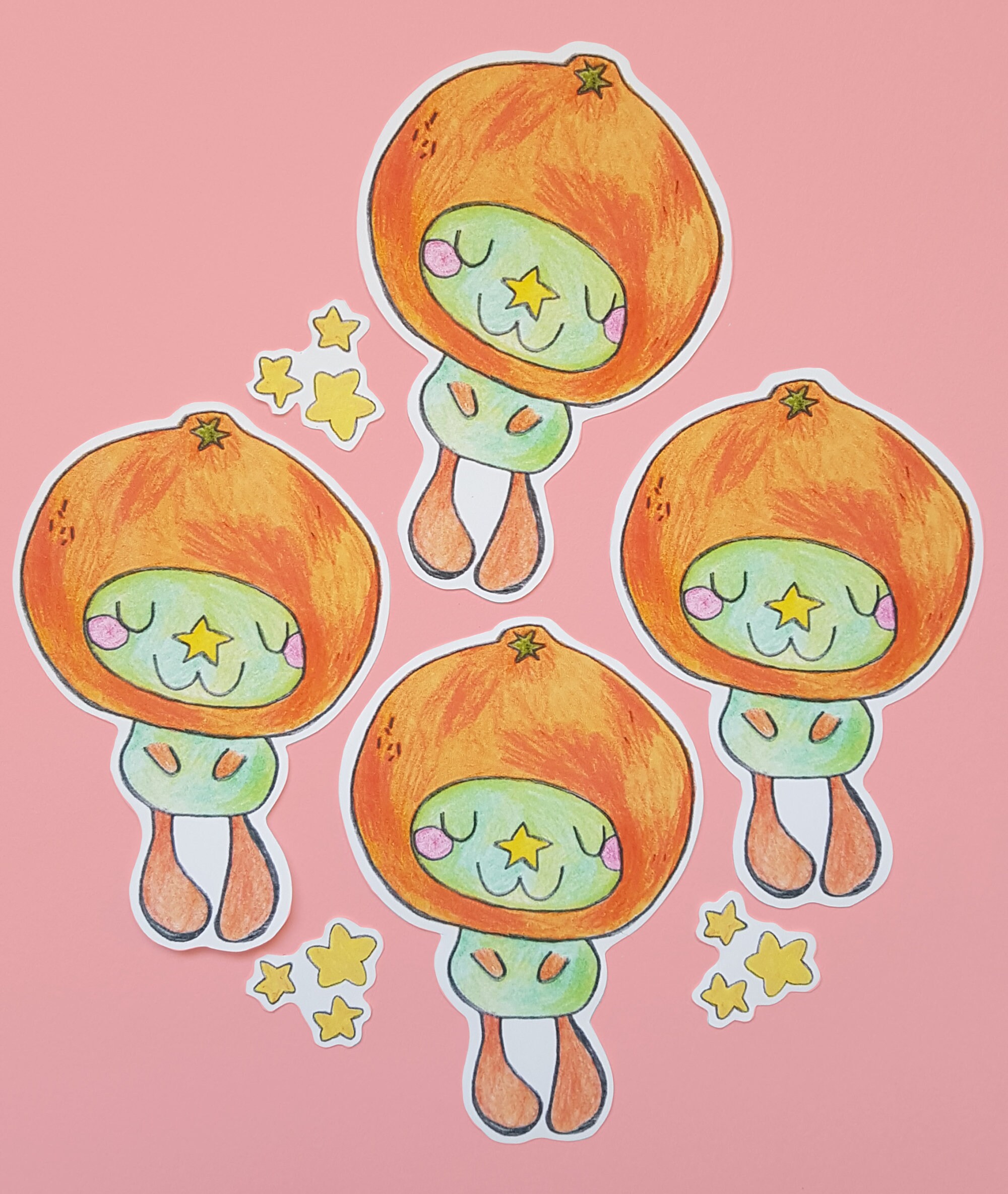 Satsuma friend cute cosy winter sticker | Etsy