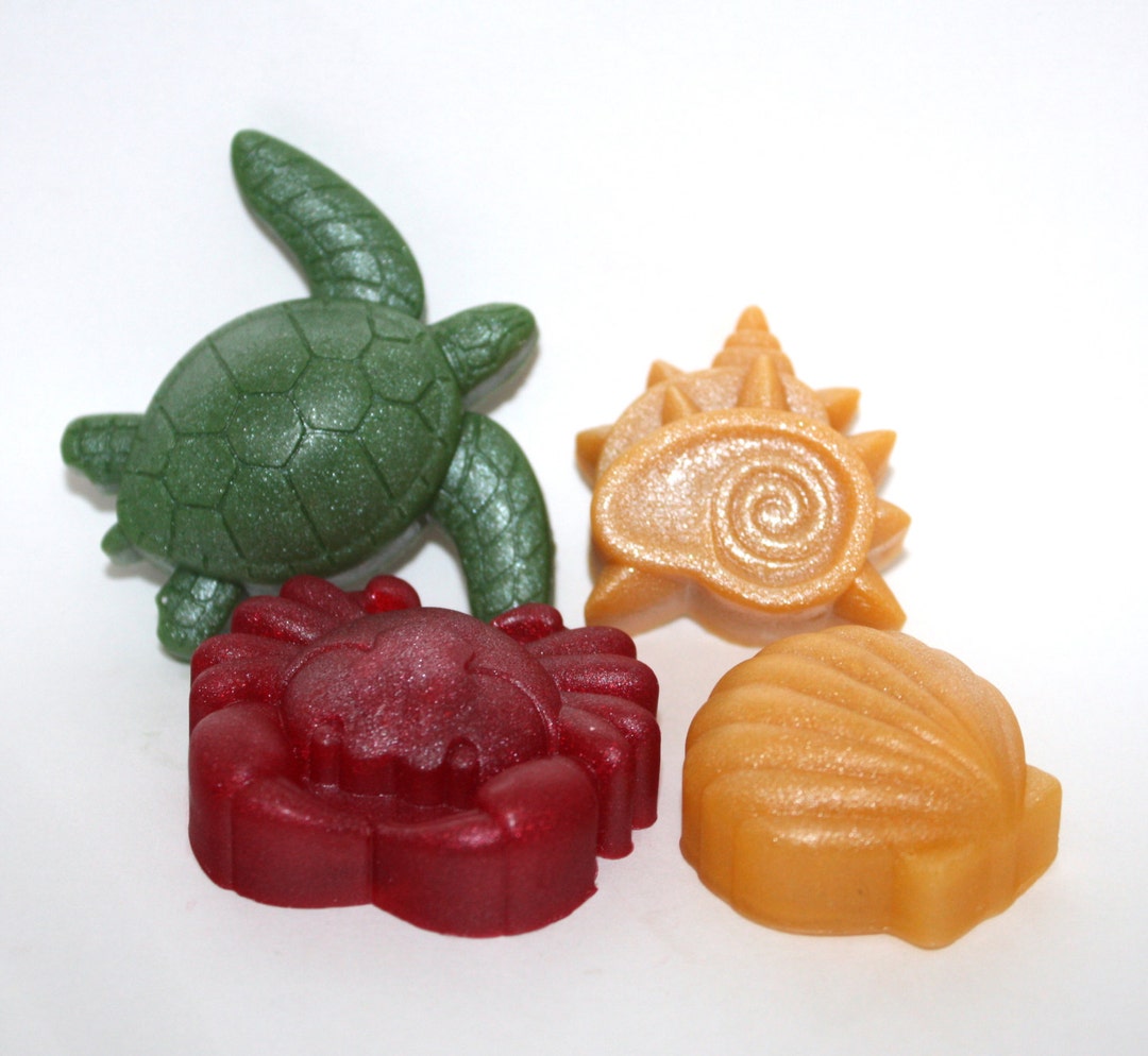 Animals in Shells Soaps Turtle, Crab, Spiny Top Shell, Scallop Animals ...