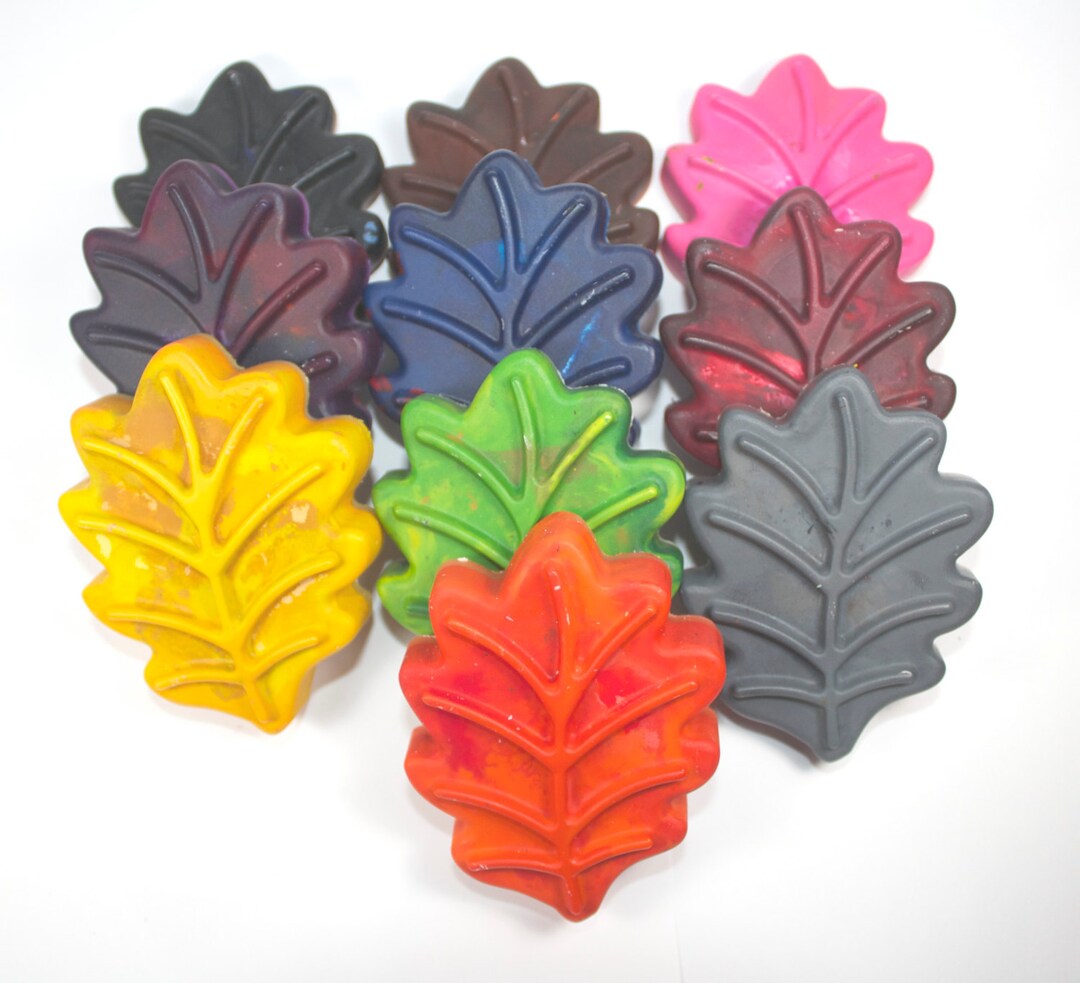 10 Very Large Recycled Leaf Crayons - Solid Colors or Mixed -halloween ...