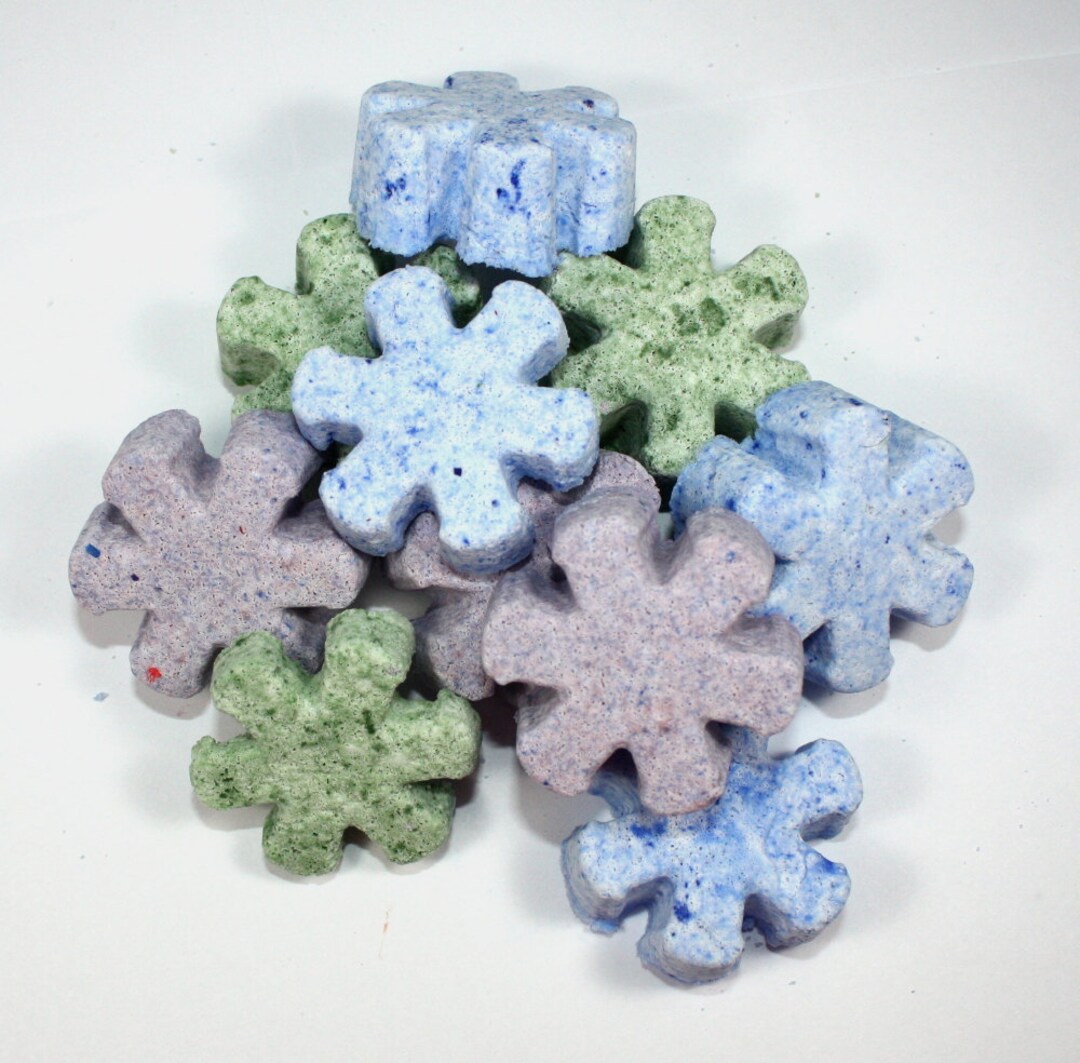 One Dozen Snowflake Bath Bombs Bath Fizzies Bath Fizzys - Etsy