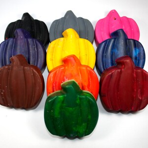 10 Large Recycled Pumpkin-shaped Crayons Halloween, Fall, Thanksgiving ...