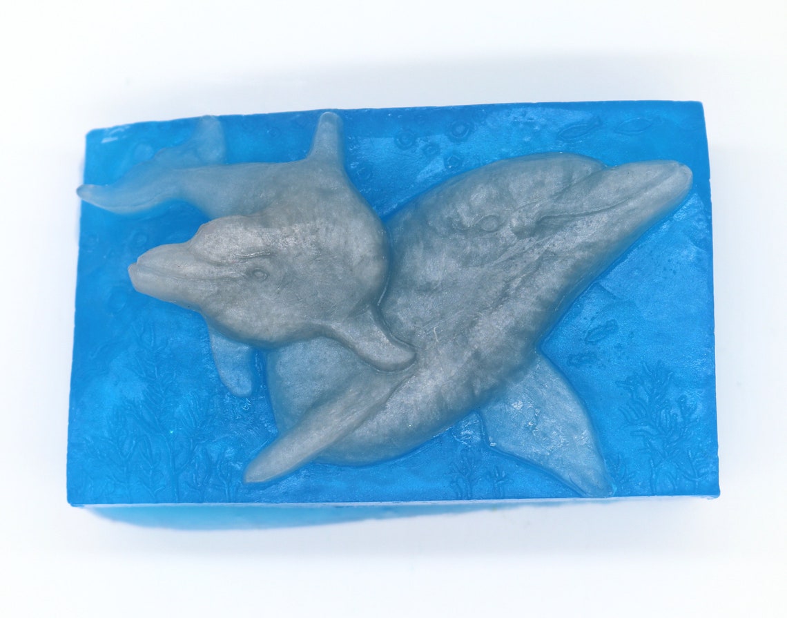 Dolphin and Baby Soap Shower Bar Marine Animals Marine - Etsy