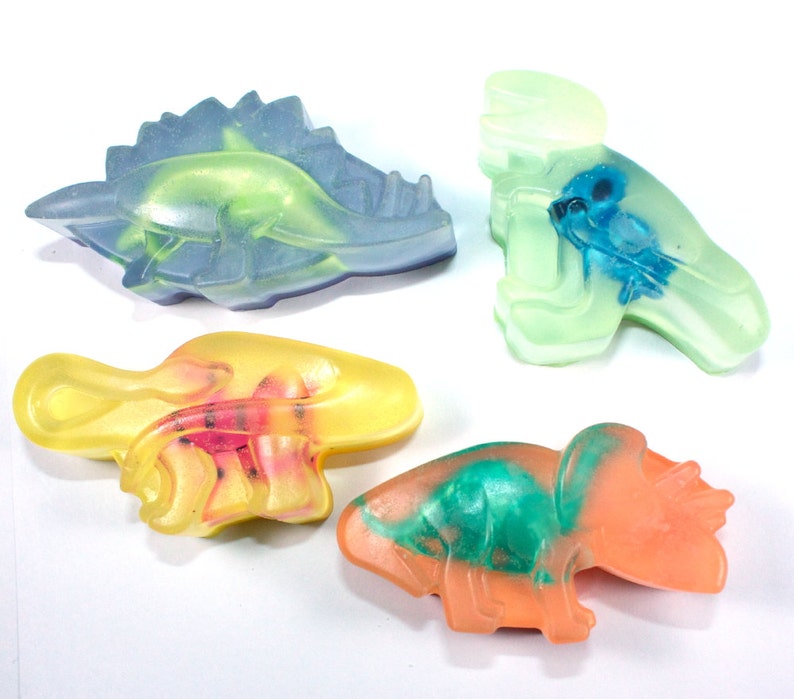 The Dino Ate the Toy Soaps Set of 4 party favors trick or | Etsy