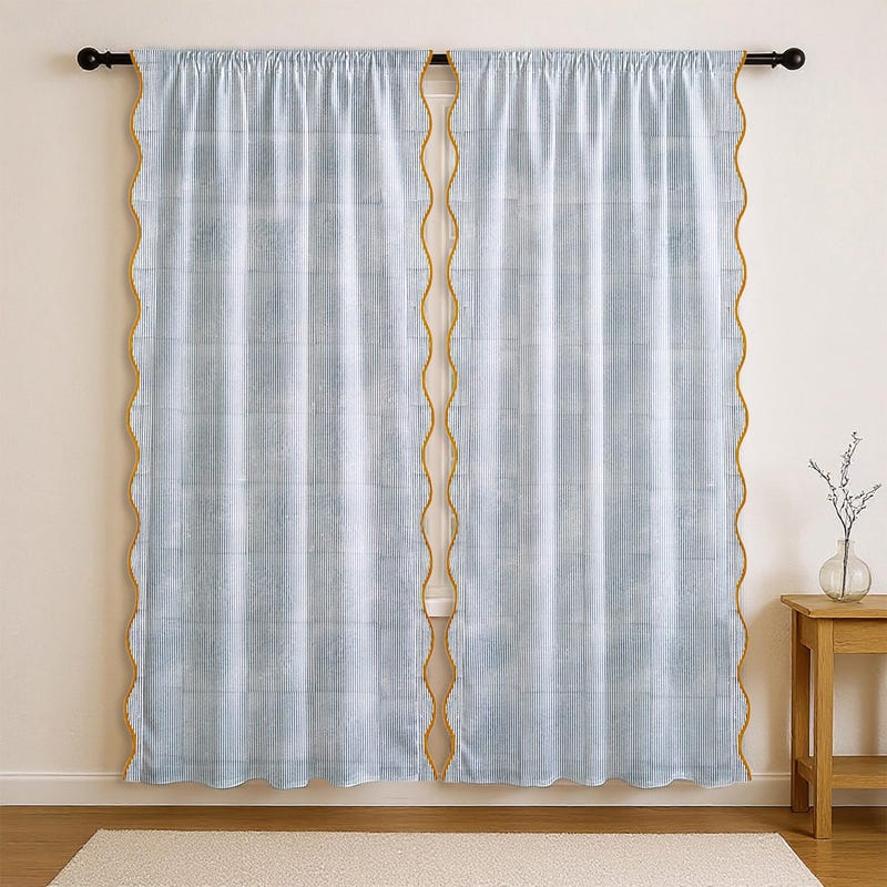 Scallop Edge Cafe Curtain - Etsy