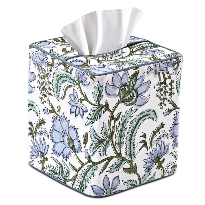 Cotton Tissue Box Cover Hand Block Printed – Eco-friendly Bathroom ...