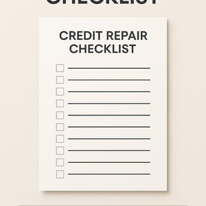 Credit Repair Checklist Printable | Step-by-step Credit Fix Guide PDF ...