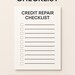 Credit Repair Checklist Printable | Step-by-step Credit Fix Guide PDF ...