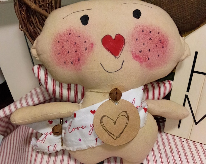 Primitive Folkart Valentine's Day Love Cupid Doll - Etsy