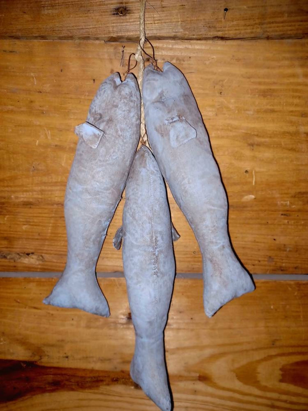 Folkart Primitive Fish Ornie on A Stringer - Etsy